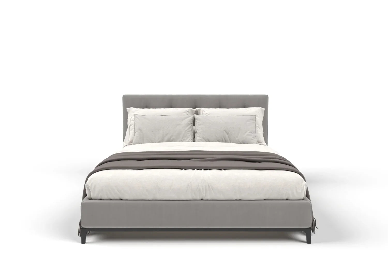 Krisoftsen Fabric Oversized Queen Bed with Quilted Padded Headboard ...